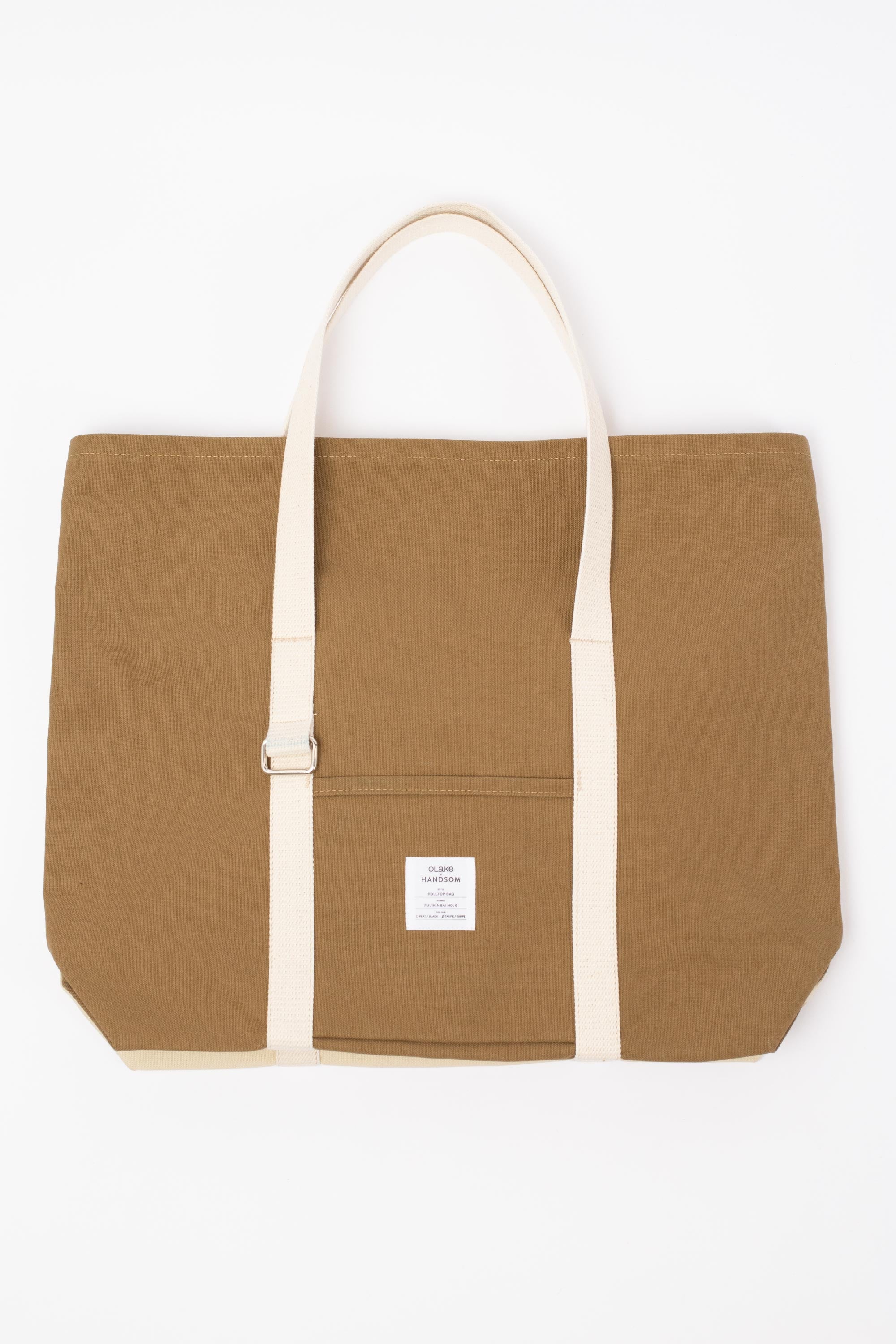 Roll Top Split Bag, Taupe/Ecru – Handsom